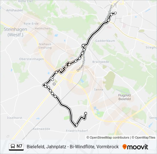 n7 Route: Schedules, Stops & Maps - Bielefeld, Jahnplatz (Updated)