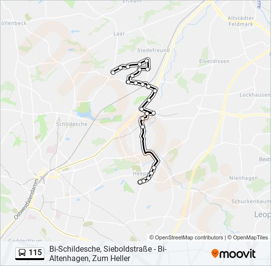 115 Route: Schedules, Stops & Maps - Bi-Heepen, am Büscherhof (Updated)