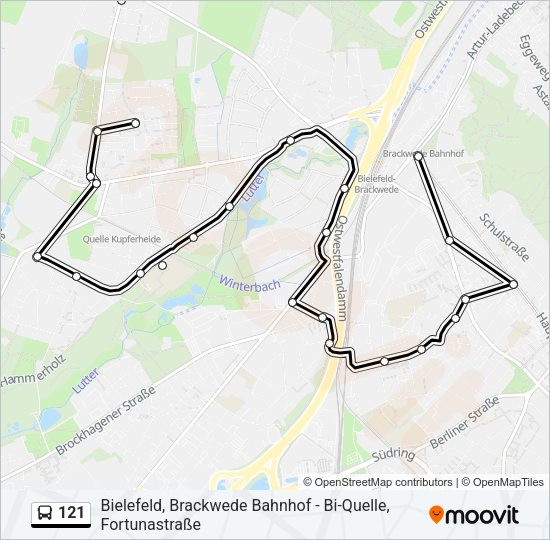 121 Route: Schedules, Stops & Maps - Bielefeld, Brackwede Bahnhof (Updated)
