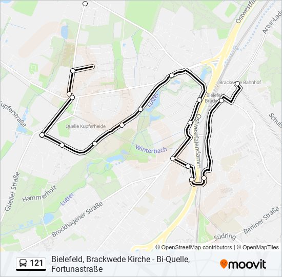 121 Route: Schedules, Stops & Maps - Bielefeld, Brackwede Bahnhof (Updated)