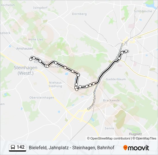 142 Route: Schedules, Stops & Maps - Bielefeld, Jahnplatz (Updated)