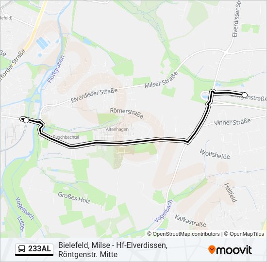 233al Route: Schedules, Stops & Maps - Bielefeld, Milse (Updated)