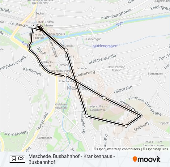 c2 Route: Schedules, Stops & Maps - Meschede, Winziger Platz 1 (Updated)