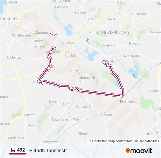 492 Route: Schedules, Stops & Maps - Hilfarth Tannenstr. (Updated)