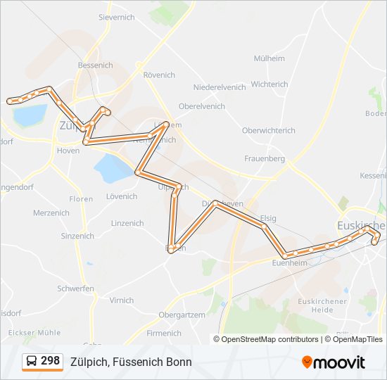 298 Route: Schedules, Stops & Maps - Zülpich, Füssenich Bonn (Updated)