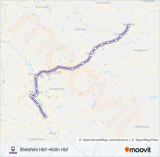 re6 rrx Route: Fahrpläne, Haltestellen & Karten - Bielefeld Hbf‎→Köln ...
