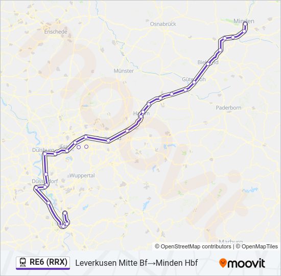 re6 rrx Route: Schedules, Stops & Maps - Leverkusen Mitte Bf‎→Minden ...