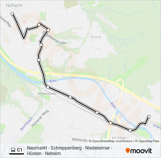 C1 Route Schedules Stops Maps H sten Ersatzhaltestelle Delecker c1-route-schedules-stops-maps-h-sten-ersatzhaltestelle-delecker