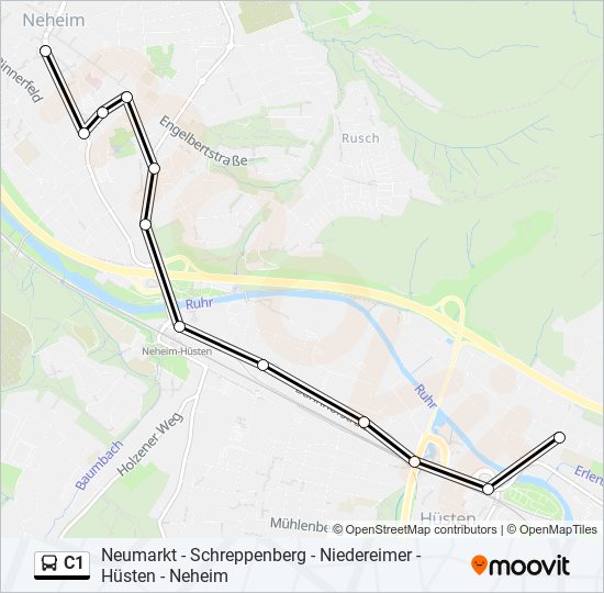 C1 Route Schedules Stops Maps H sten Ersatzhaltestelle Delecker c1-route-schedules-stops-maps-h-sten-ersatzhaltestelle-delecker