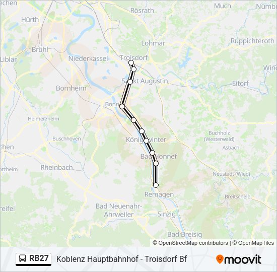 rb27 Route: Fahrpläne, Haltestellen & Karten - Unkel Bf (Aktualisiert)