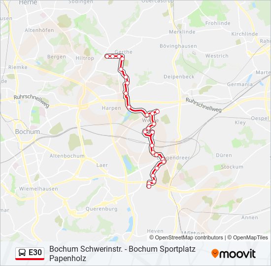 e30 Route: Schedules, Stops & Maps - Bochum Sportplatz Papenholz (Updated)