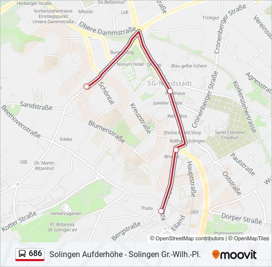 686 Route: Schedules, Stops & Maps - Solingen Freiligrathstraße (Updated)