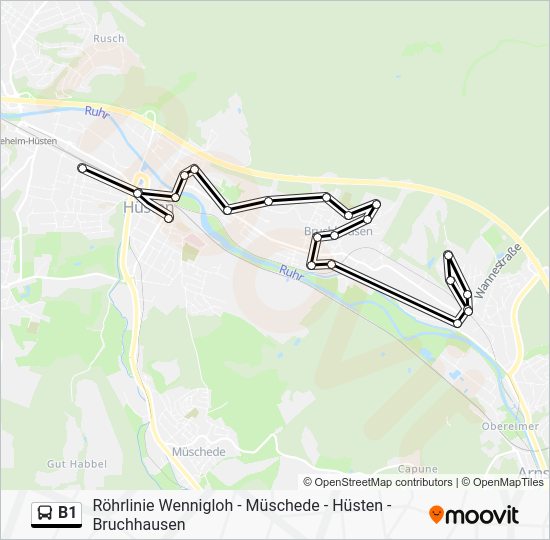 B1 Route: Schedules, Stops & Maps - Hüsten, Hüstener Markt A (Updated)