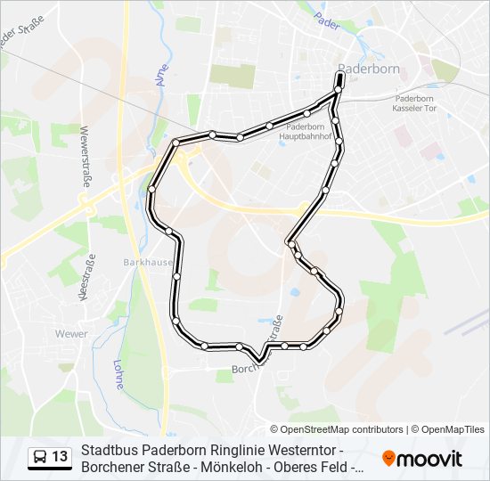 13 Route: Schedules, Stops & Maps - Paderborn, Westerntor Steig A1 ...