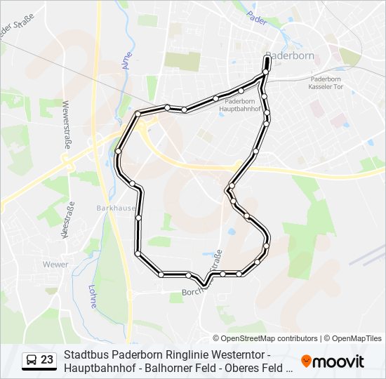 23 Route: Schedules, Stops & Maps - Paderborn, Westerntor Steig B2 ...