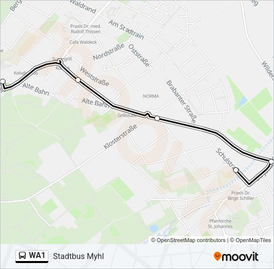 WA1 Route: Fahrpläne, Haltestellen & Karten - Stadtbus Myhl (Aktualisiert)
