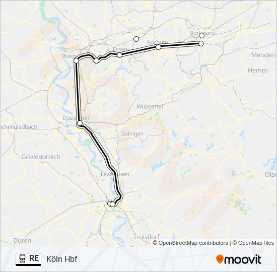 RE Route: Schedules, Stops & Maps - Köln Hbf (Updated)