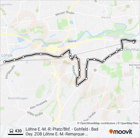 430 Route: Fahrpläne, Haltestellen & Karten - Bad Oeynhausen, Bf/Zob ...