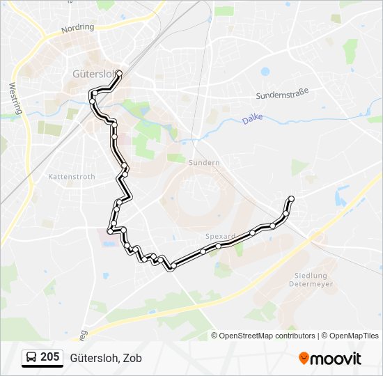 205 Route: Schedules, Stops & Maps - Gütersloh, Zob (Updated)