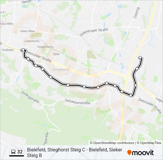 32 Route: Schedules, Stops & Maps - Bi-Hillegossen, Auf Dem Busch (Updated)