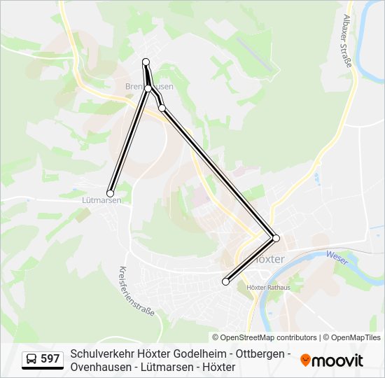 597 Route: Fahrpläne, Haltestellen & Karten - Höxter, Grundschule ...