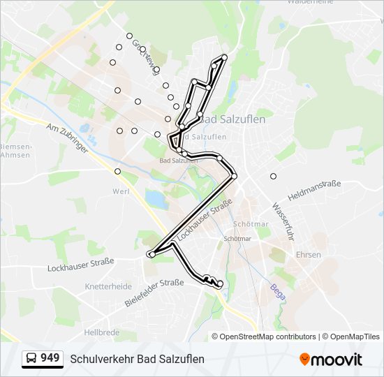 949 Route: Fahrpläne, Haltestellen & Karten - Bad Salzuflen, Bahnhof ...