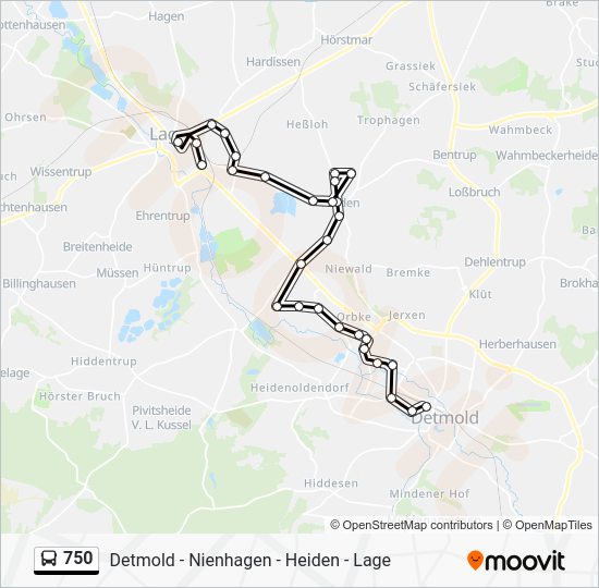 750 Route: Schedules, Stops & Maps - Lage, Luisenstraße (Updated)