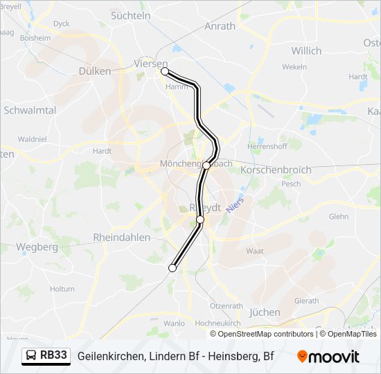 rb33 Route: Schedules, Stops & Maps - Mönchengladbach, Wickrath Bf ...