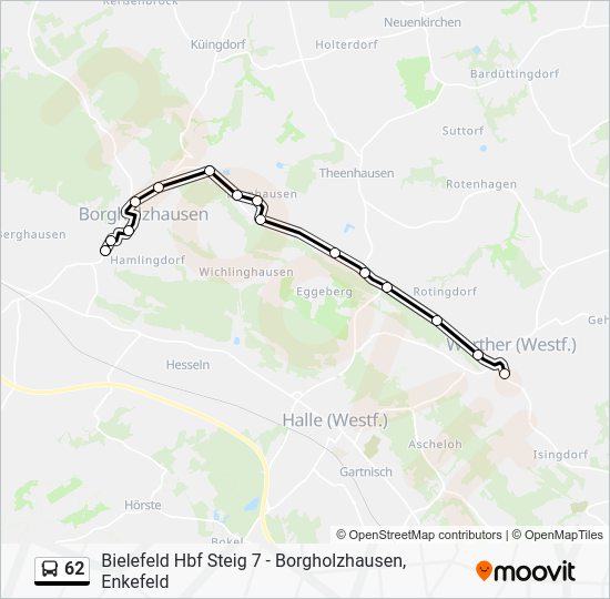 62 Route: Schedules, Stops & Maps - Werther, Zob (Updated)