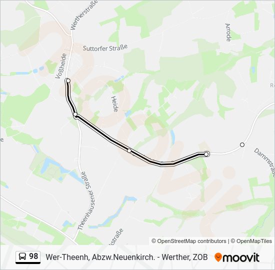 98 Route: Schedules, Stops & Maps - Wer-Theenhsn, Wiete (Updated)
