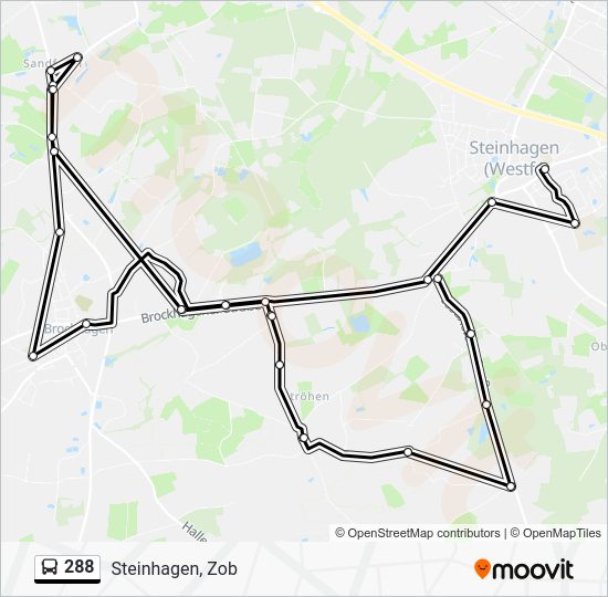 288 Route: Fahrpläne, Haltestellen & Karten - Steinhagen, Zob ...