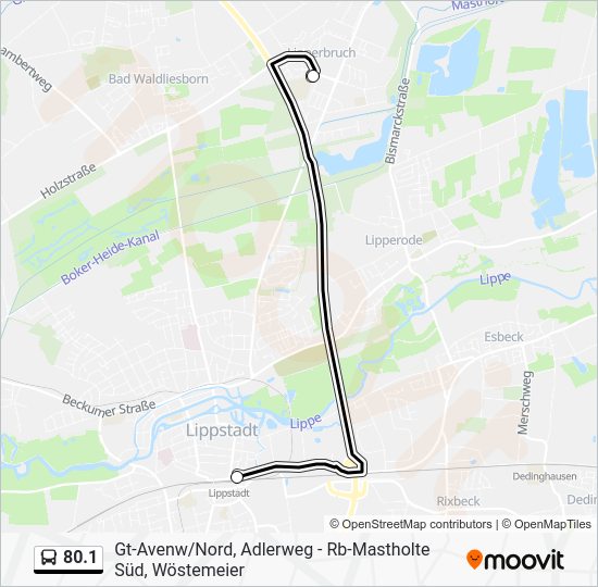 801 Route: Fahrpläne, Haltestellen & Karten - Lipperbruch, Marienschule ...