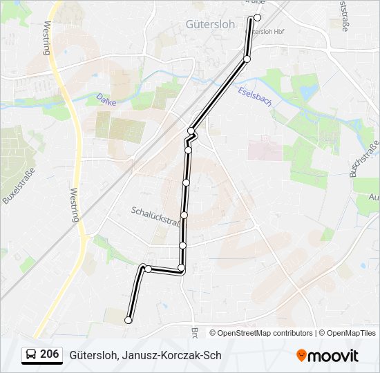 206 Route: Schedules, Stops & Maps - Gütersloh, Janusz-Korczak-Sch ...