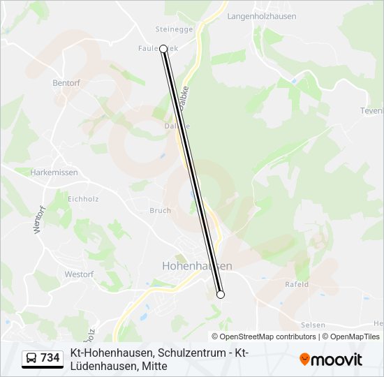 734 Route: Schedules, Stops & Maps - Kt-Faulensiek (Updated)