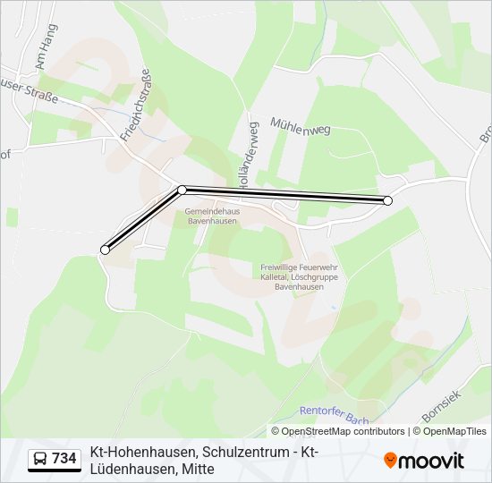 734 Route: Fahrpläne, Haltestellen & Karten - Kt-Bavenhausen, Schule ...