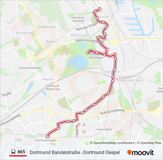 465 Route: Fahrpläne, Haltestellen & Karten - Dortmund Huckarde Bushof ...