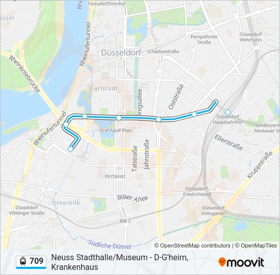 709 Route: Fahrpläne, Haltestellen & Karten - D-Polizeipräsidium ...