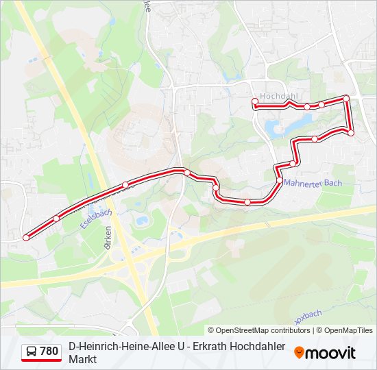780 Route: Schedules, Stops & Maps - Erkrath Max-Planck-Straße (Updated)