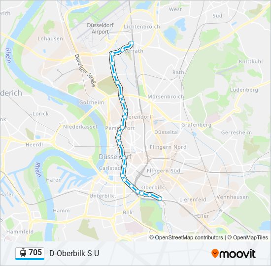 705 Route: Fahrpläne, Haltestellen & Karten - D-Oberbilk S U (Aktualisiert)