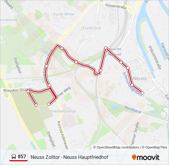 857 Route: Fahrpläne, Haltestellen & Karten - Neuss Zolltor (Aktualisiert)