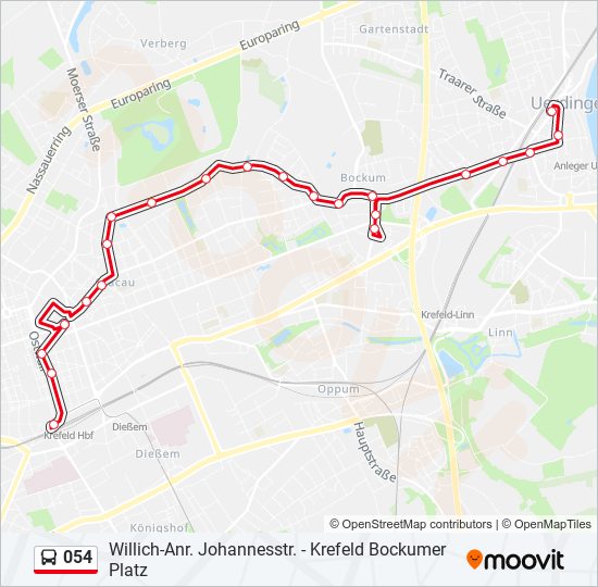 054 Route: Schedules, Stops & Maps - Krefeld Uerdingen Bf (Updated)