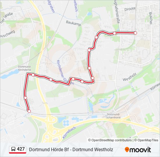 427 Route: Fahrpläne, Haltestellen & Karten - Dortmund Scharnhorst ...