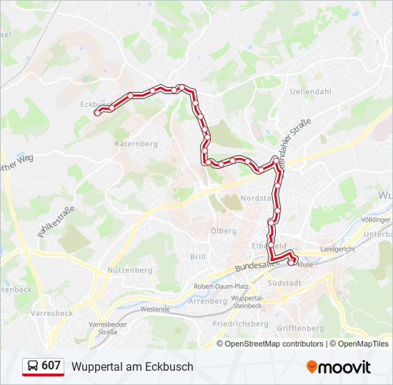 607 Route: Fahrpläne, Haltestellen & Karten - Wuppertal am Eckbusch ...
