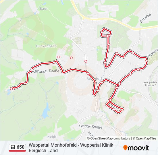 650 Route: Schedules, Stops & Maps - Wuppertal Monhofsfeld (Updated)