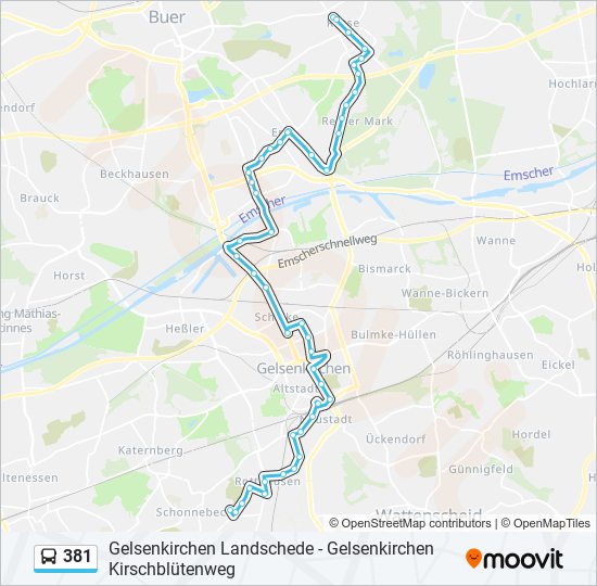 381 Route: Fahrpläne, Haltestellen & Karten - Gelsenkirchen Landschede ...