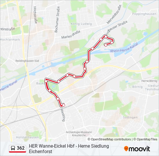 362 Route: Fahrpläne, Haltestellen & Karten - Herne Bf (Aktualisiert)