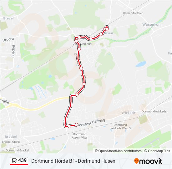 439 Route: Fahrpläne, Haltestellen & Karten - Dortmund Asseln Aplerbeck ...