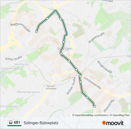 681 Route: Fahrpläne, Haltestellen & Karten - Solingen Bülowplatz ...