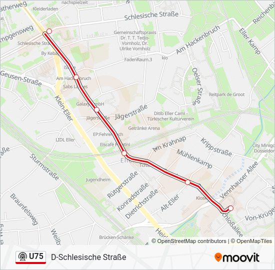 U75 Route: Fahrpläne, Haltestellen & Karten - D-Schlesische Straße ...