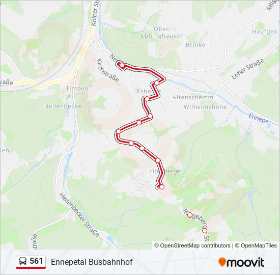 561 Route: Fahrpläne, Haltestellen & Karten - Ennepetal Busbahnhof ...